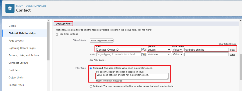 What is Lookup Filters in Salesforce - ForceLearn