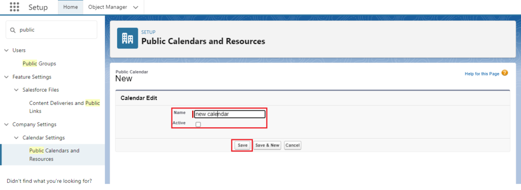 How to Setup Public Calendar in Salesforce - ForceLearn