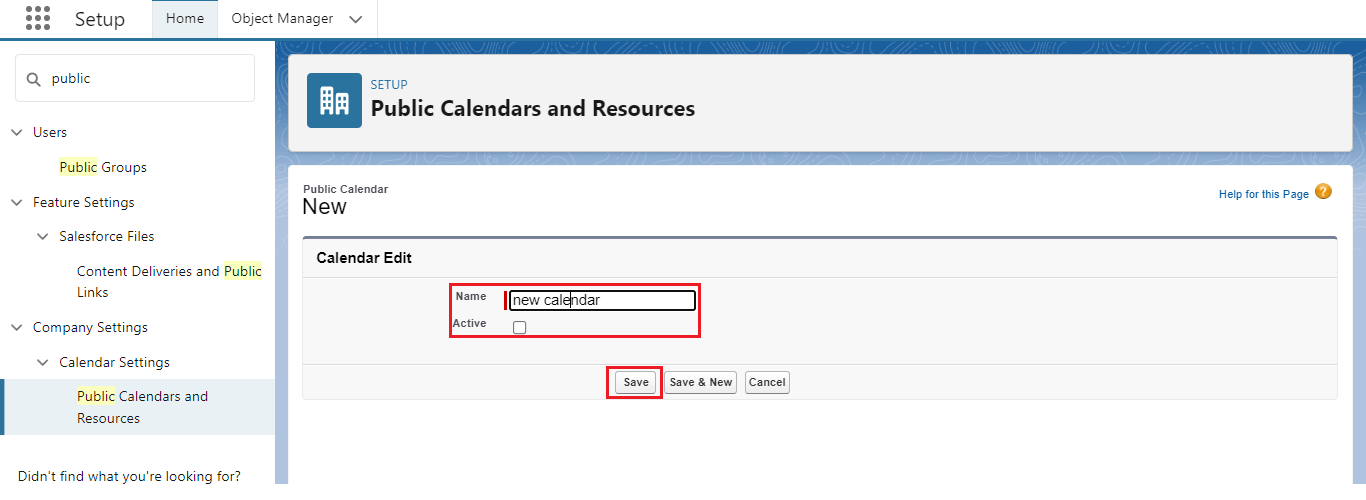 How to Setup Public Calendar in Salesforce - ForceLearn