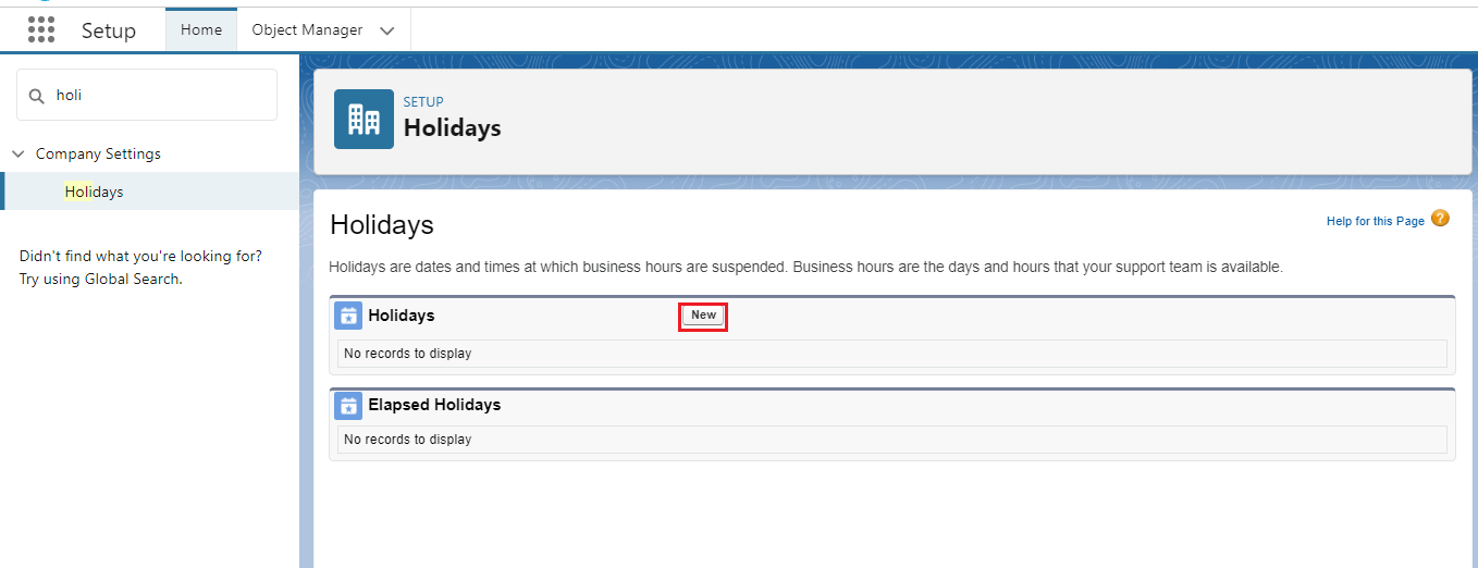 How to Setup Holidays in Salesforce - ForceLearn