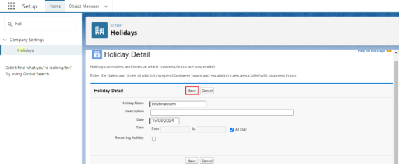 How to Setup Holidays in Salesforce - ForceLearn